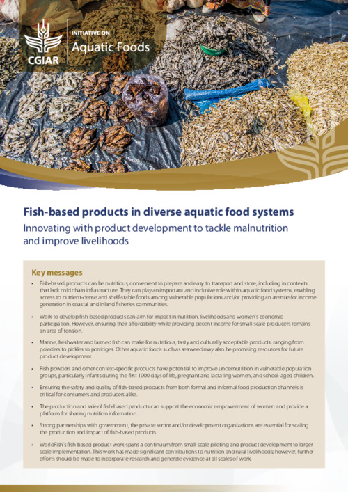 Fish-based products in diverse aquatic systems: Innovating with product ...