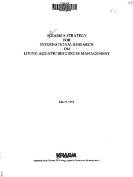 ICLARM's strategy for international research on living aquatic ...